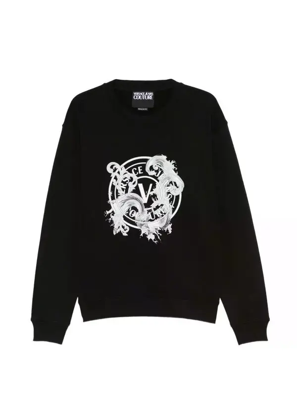 Versace Logo Crew-neck Sweatshirt - Black