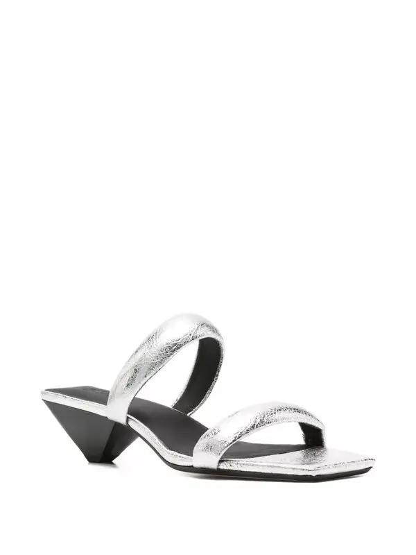 JVAM Cody Square-toe Sandals - Silver