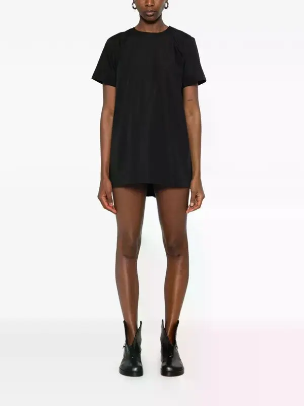 Sacai Pleated Detail Mini Dress - Black