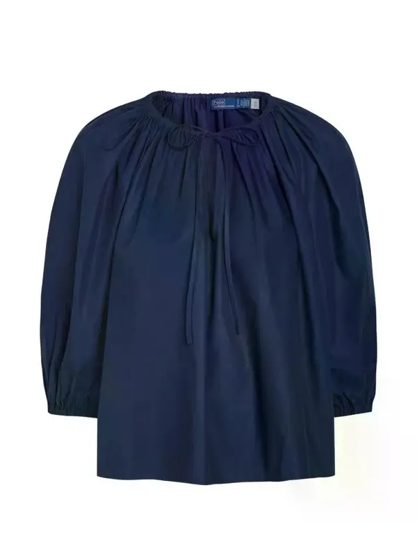 Polo Ralph Lauren Gathered Lace-up Blouse