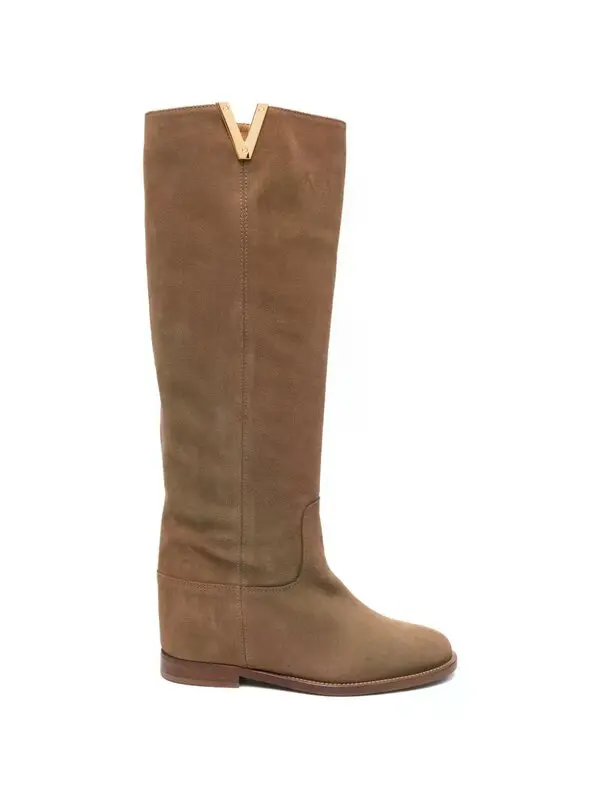 VIA ROMA 15 Knee High Boots With Metal Detail - Brown