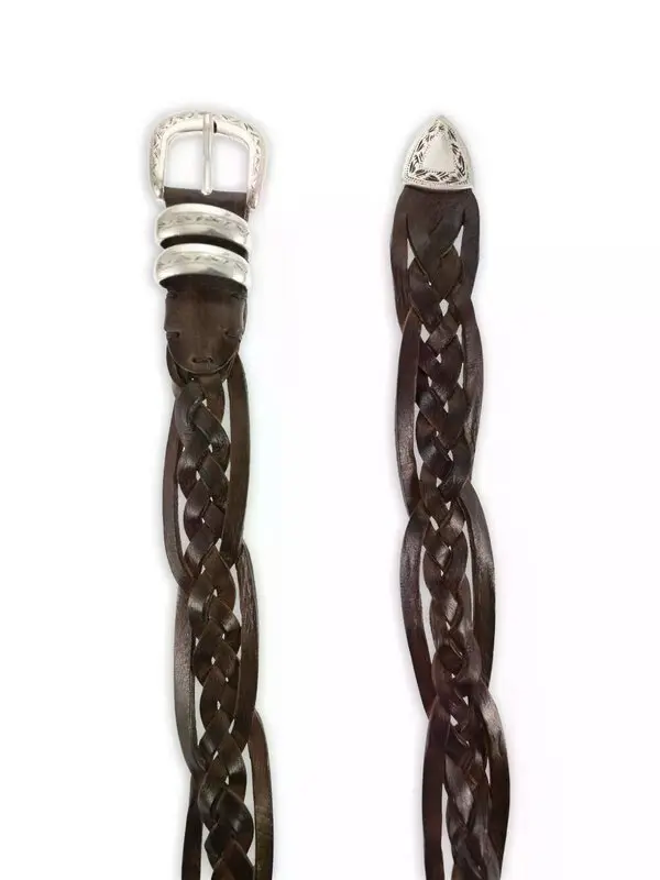 ALBERTO LUTI Braided Leather Belt