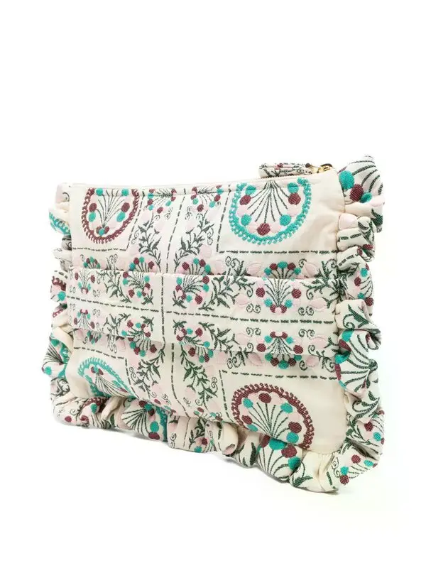 La DoubleJ Florette Tiles Jacquard Clutch Bag - Neutrals