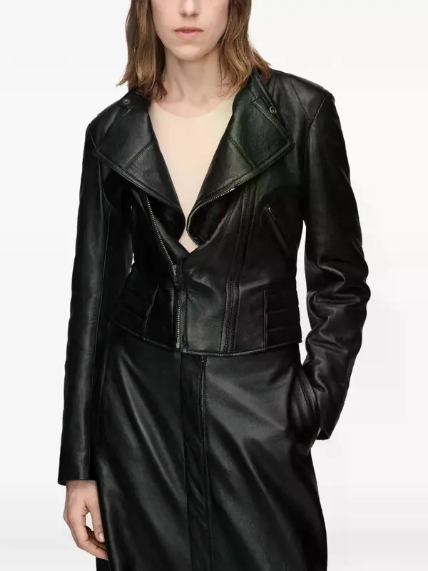 MAISON MARGIELA Folded Collar Leather Jacket