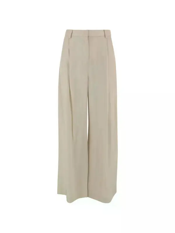 THE FRANKIE SHOP Pleated Wide Leg Trousers - Neutrals