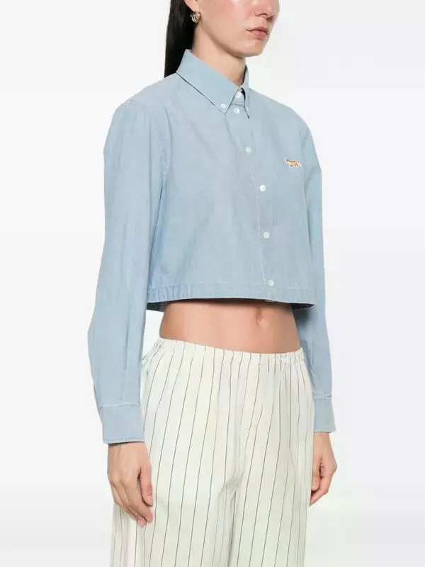 Maison Kitsuné Cropped Embroidered Shirt