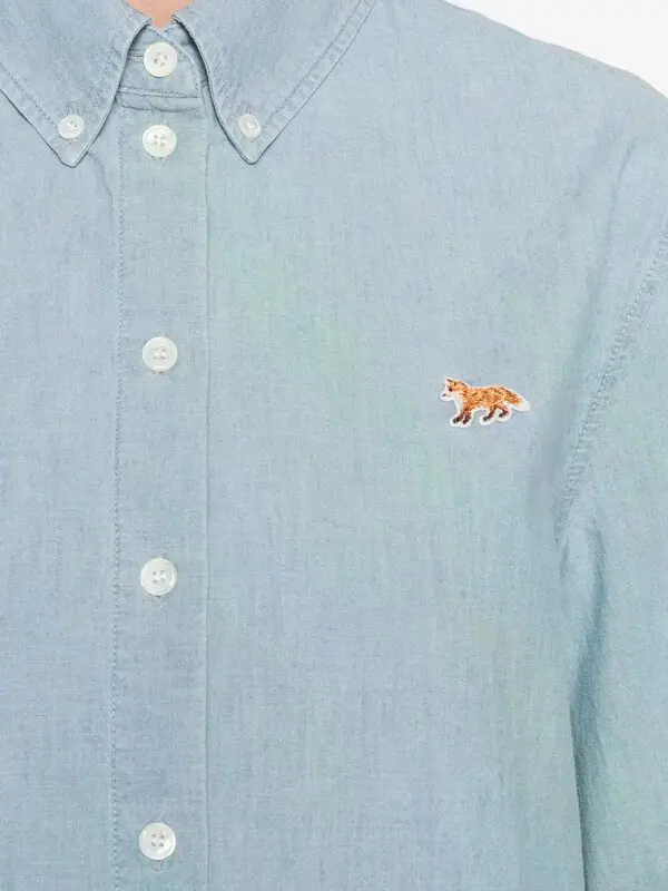 Maison Kitsuné Cropped Embroidered Shirt