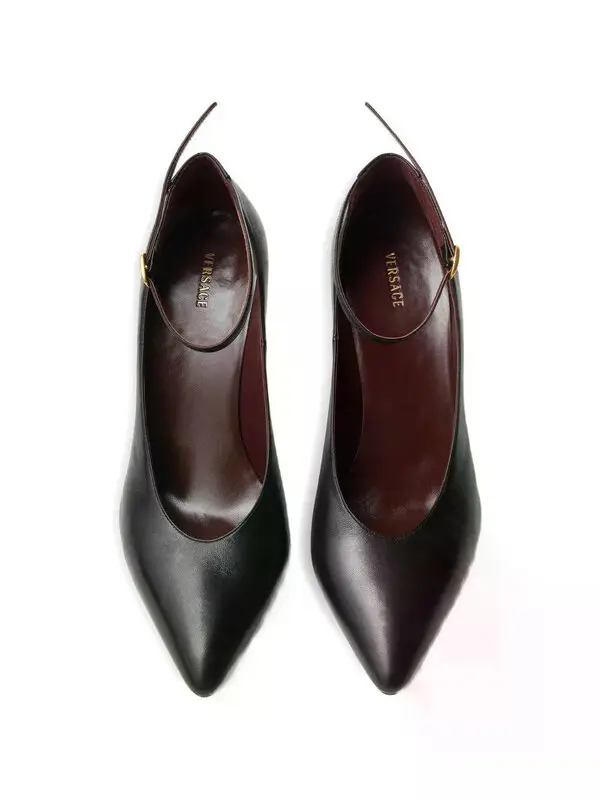 Versace Leather Pumps With Embellished Medusa Heel