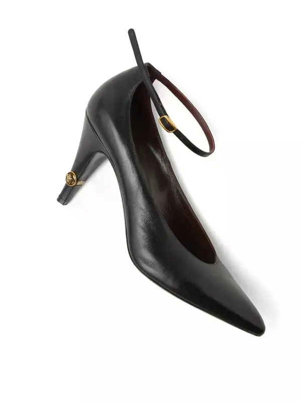 Versace Leather Pumps With Embellished Medusa Heel