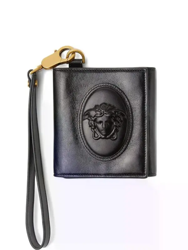 Versace Medallion Strap Wallet - Black