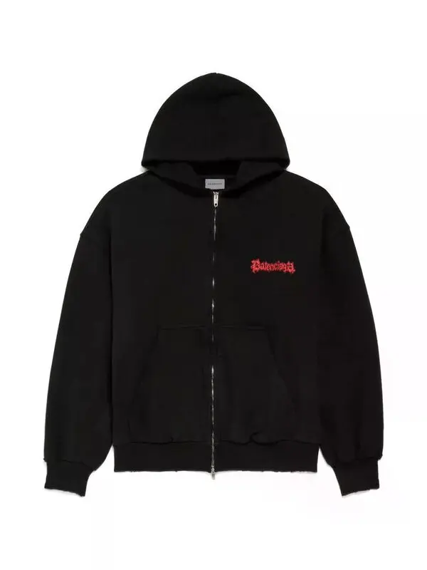 Balenciaga Logo-print Hoodie - Black