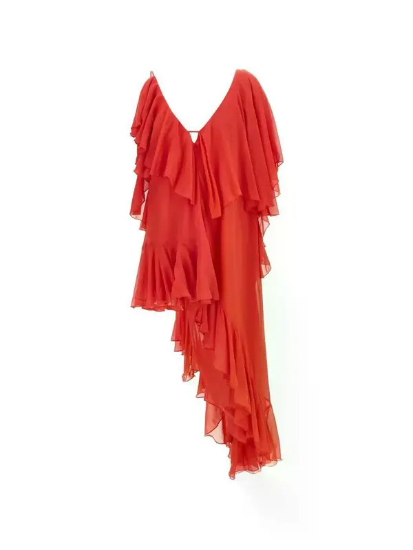 VAILLANT Silk Rumba Ruffled Mini Dress