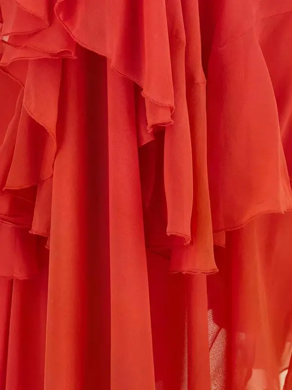 VAILLANT Silk Rumba Ruffled Mini Dress