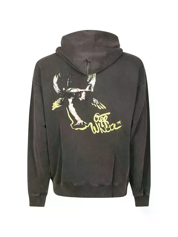 Off-White Fallen Caravaggio Graphic-print Hoodie - Grey