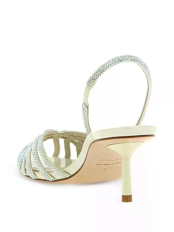 LE SILLA Embrace Divina Rhinestone Elastic Sandals - Neutrals