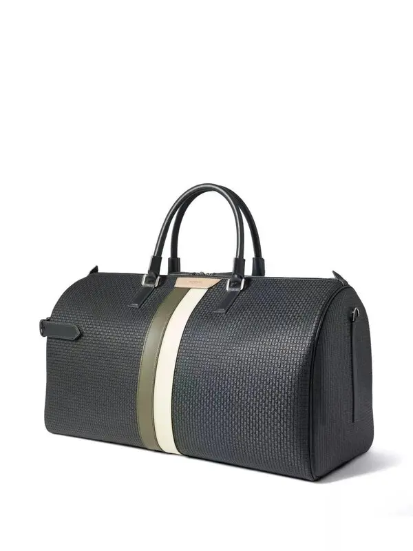 SERAPIAN Striped Leather Holdall - Grey