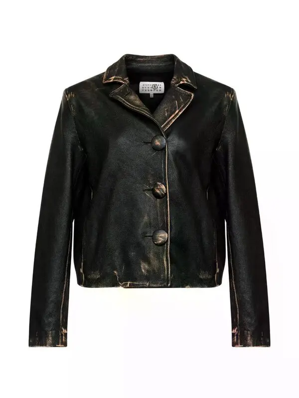 MAISON MARGIELA Buttoned Leather Jacket - Black