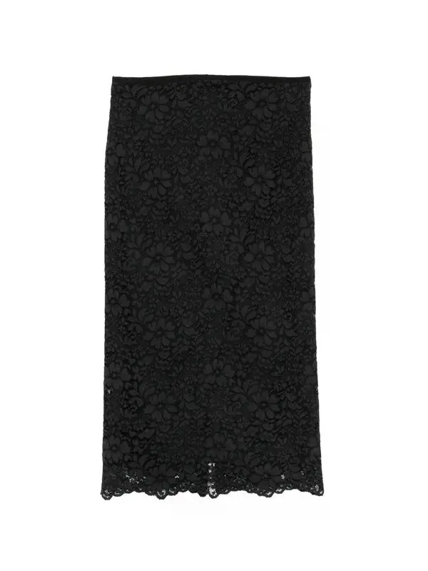 Simonette Ravizza Floral Lace Midi Skirt