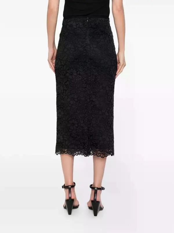 Simonette Ravizza Floral Lace Midi Skirt