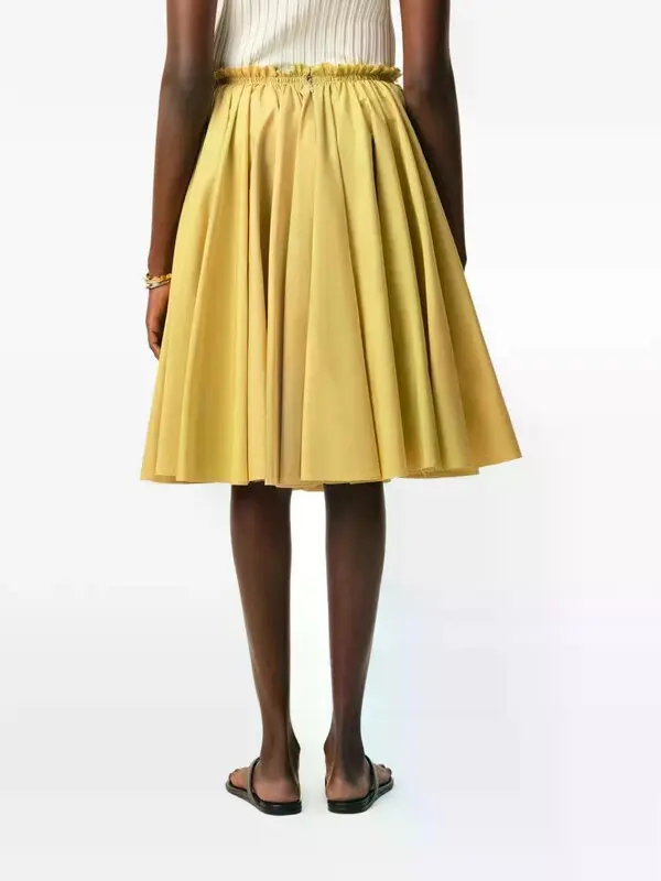 AMI Paris Cotton Corolla Midi Skirt - Neutrals