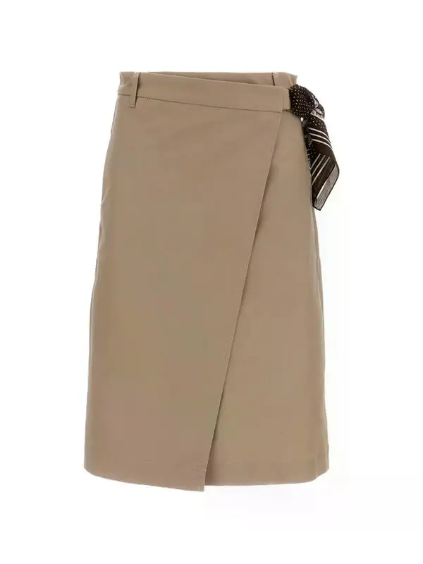 True Royal Tie-detail Midi Skirt