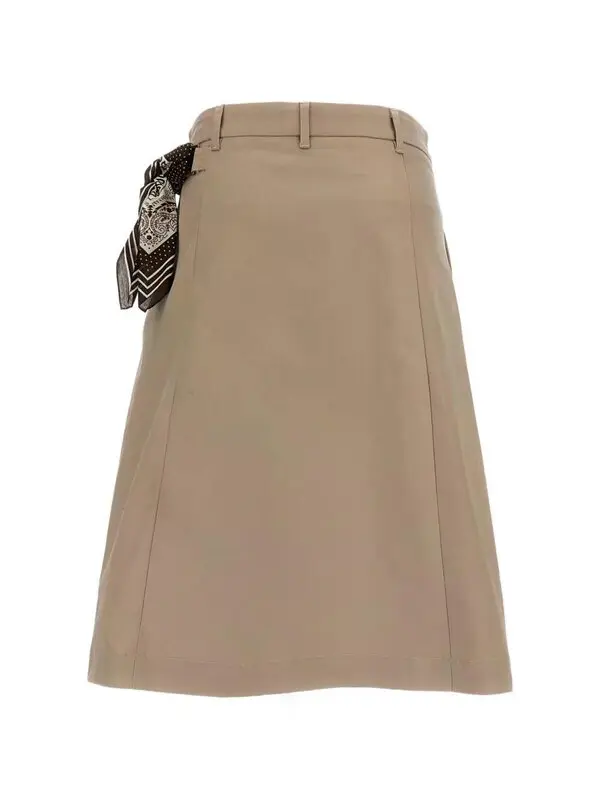True Royal Tie-detail Midi Skirt