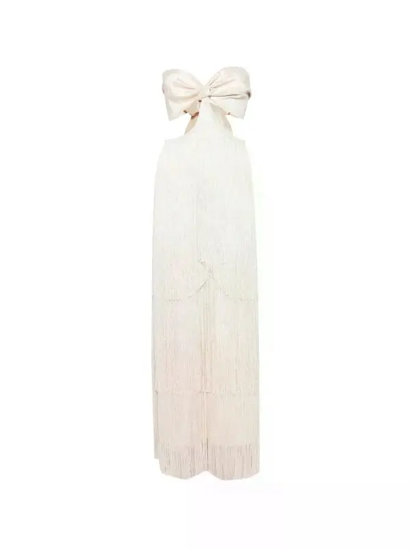 BLESS Fringed Maxi Dress - Neutrals