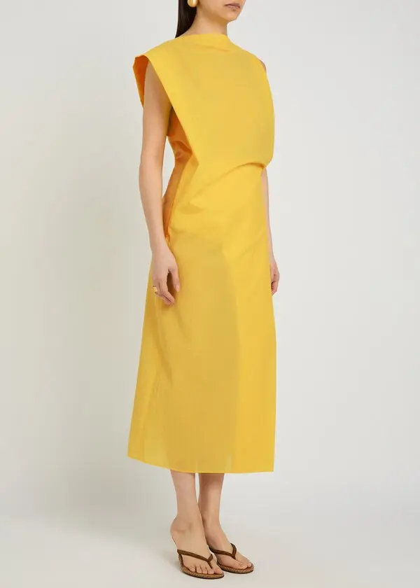 Jacquemus La Robe Drap Draped Midi Dress - Yellow