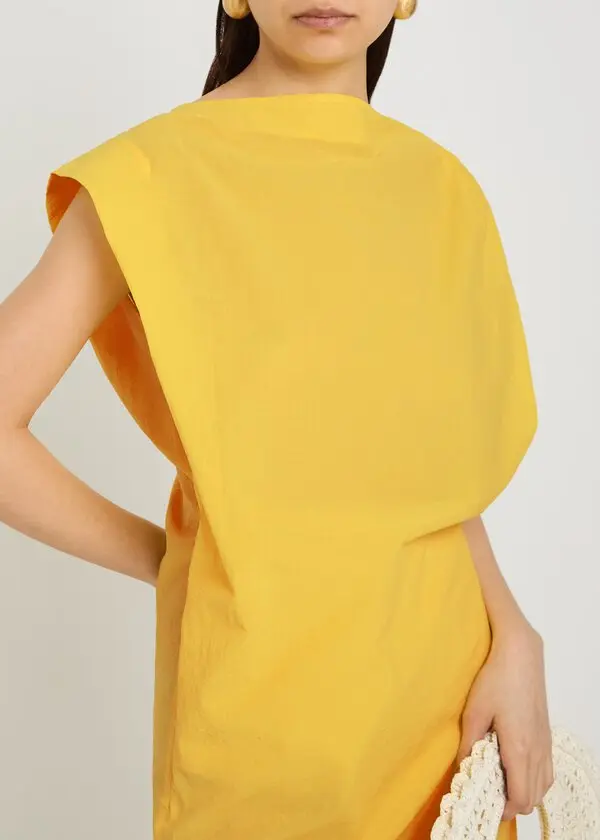 Jacquemus La Robe Drap Draped Midi Dress - Yellow