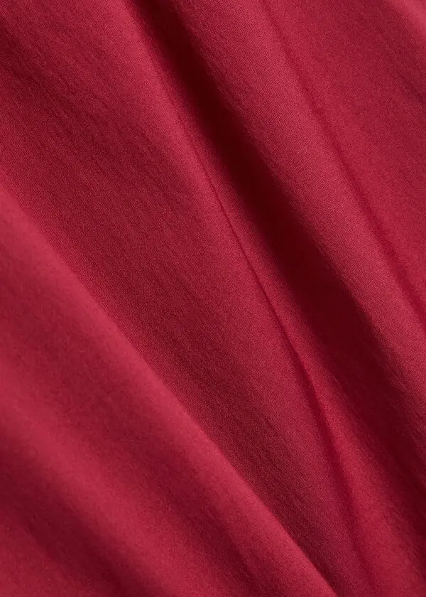 Max Mara Wide-leg Cropped Cotton Trousers - Burgundy