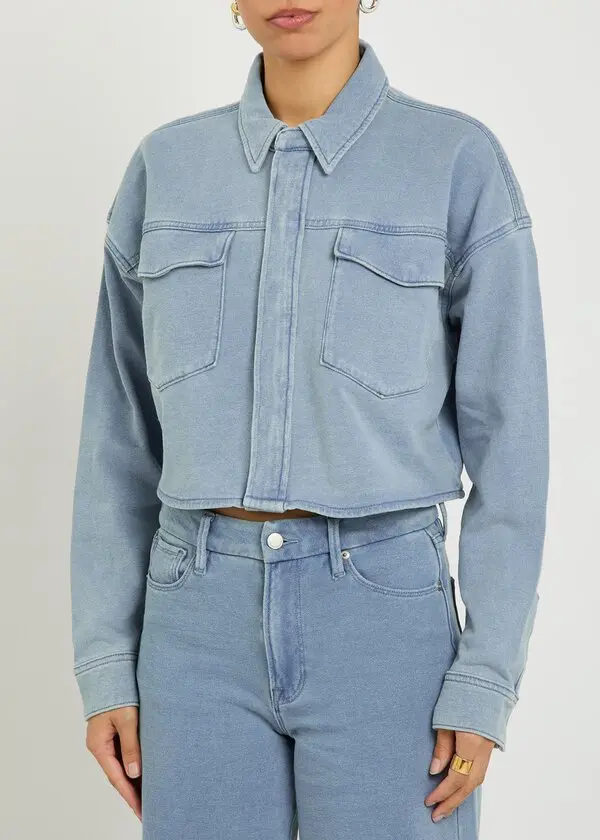 Good American Cropped Denim Jacket