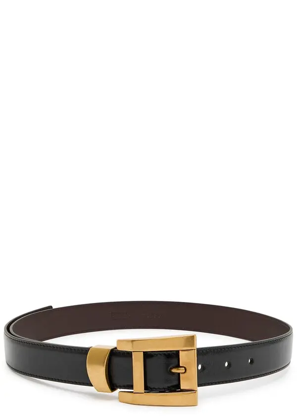 Versace Glossed Leather Belt - Black