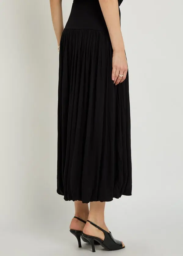 TOTEME Gathered Crepe-jersey Midi Skirt