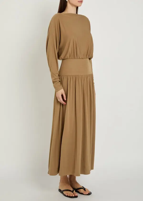 TOTEME Gathered Crepe-jersey Midi Dress