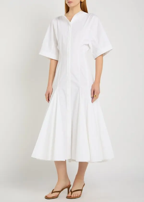 Jacquemus Cotton-poplin Midi Dress - White