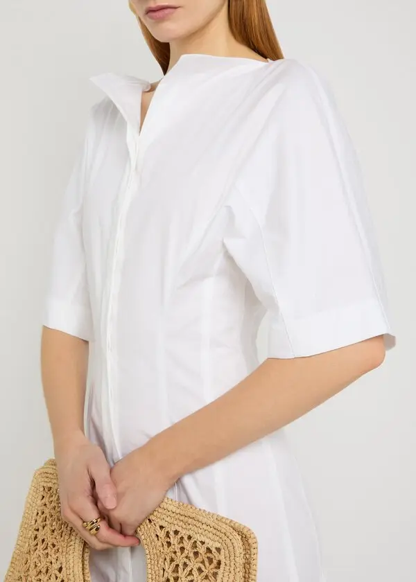 Jacquemus Cotton-poplin Midi Dress - White