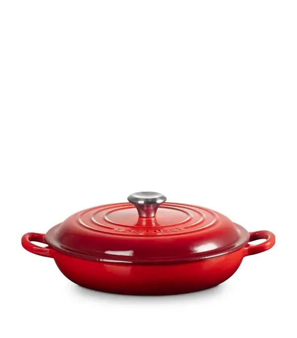 LE CREUSET Cast Iron Shallow Casserole Dish - Red