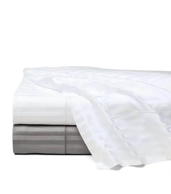 PRATESI Raso Rigato Super King Flat Sheet - Grey