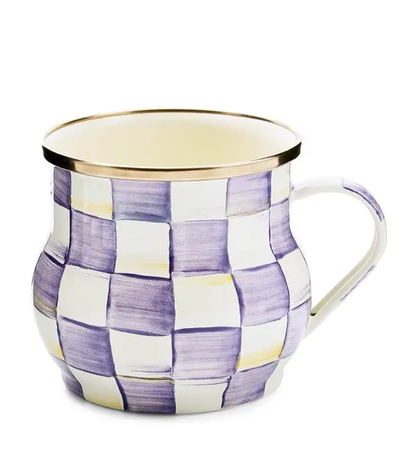 MACKENZIE-CHILDS Violet Check Mug - Purple