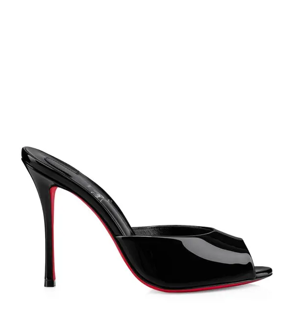CHRISTIAN LOUBOUTIN Me Dolly Patent Leather Mules 100 - Black