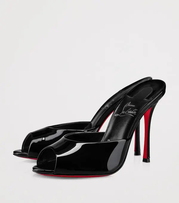CHRISTIAN LOUBOUTIN Me Dolly Patent Leather Mules 100 - Black