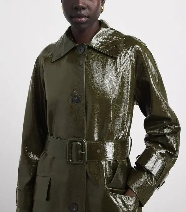 JOSEPH Patent Leather Zahia Coat
