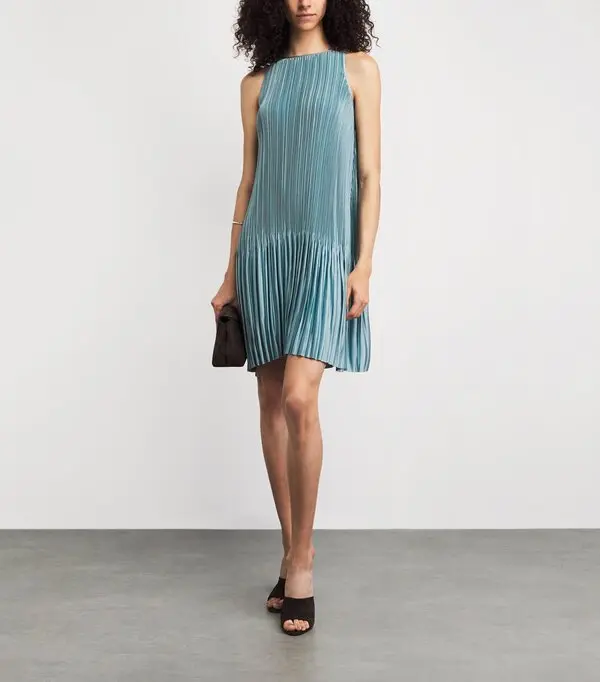 JOSEPH Satin Pleated Rida Midi Dress