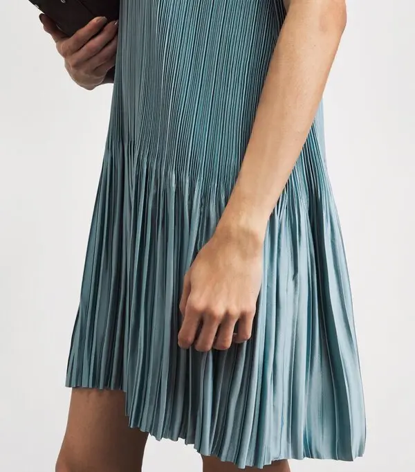 JOSEPH Satin Pleated Rida Midi Dress