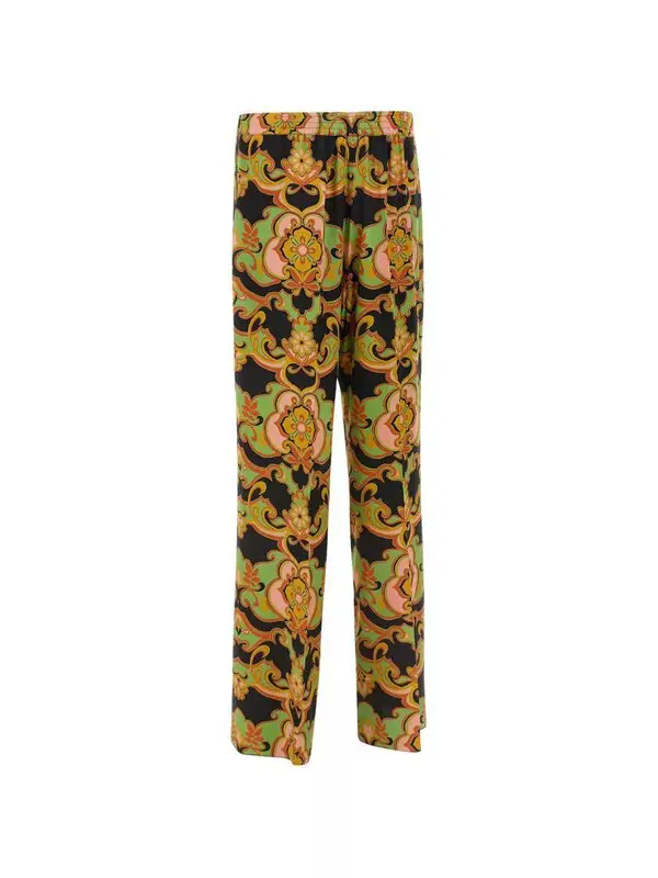 Etro Palazzo Pants With Floral Print - Black