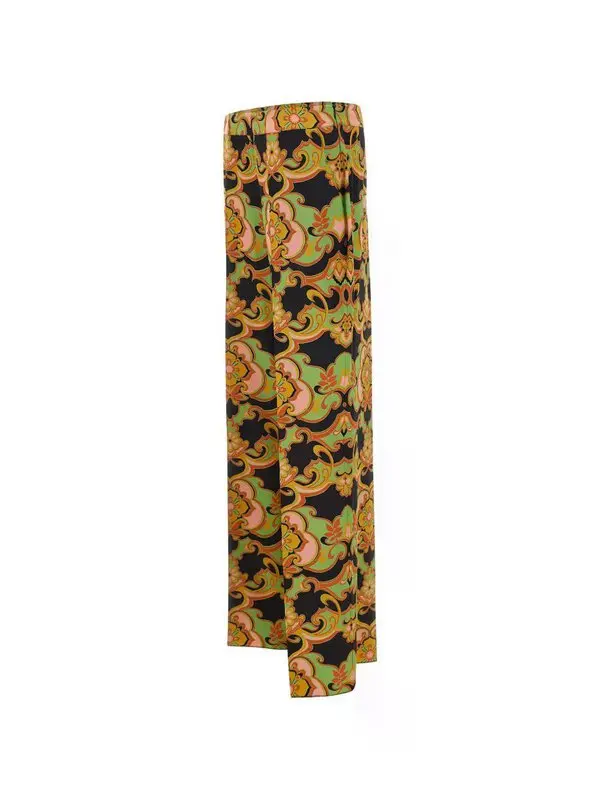 Etro Palazzo Pants With Floral Print - Black