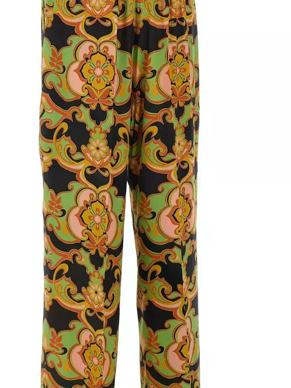 Etro Palazzo Pants With Floral Print - Black