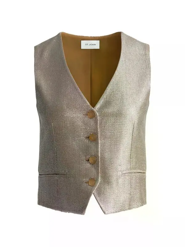 St. John V-neck Button Vest