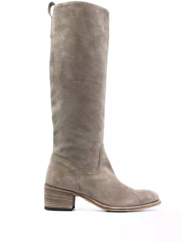 Officine Creative Knee-high Suede Boots - Grey
