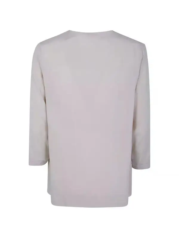 Rossopuro Three-quarter Sleeve Silk Top